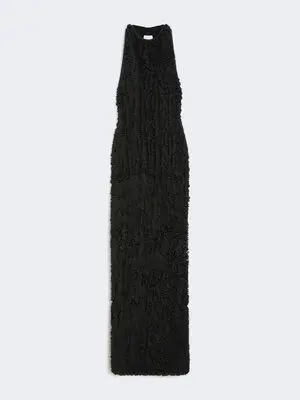 Max Mara Viscose Yarn Maxi Dress With Ruffle Details