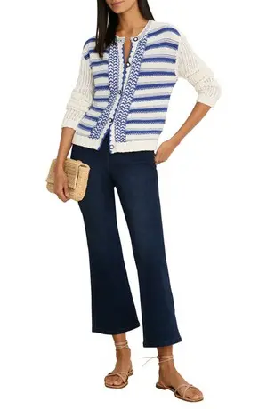 NIC+ZOE Painted Porcelain Striped Cardigan