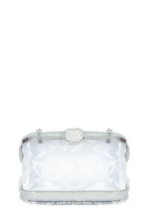 LAUREN LORRAINE Sofie Embellished Clutch - Silver
