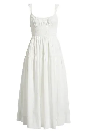 DÔEN Organic Cotton Poplin Tiered Sundress - Salt