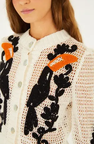 Farm Rio Toucan Crochet Cardigan
