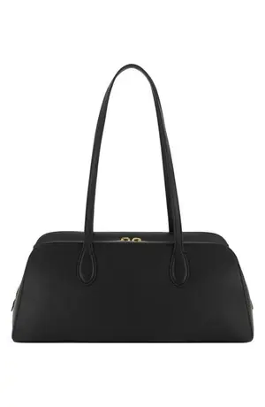Vince Athene Nappa Leather East/west Shoulder Bag - Black