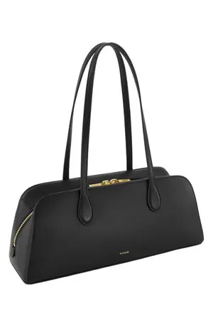 Vince Athene Nappa Leather East/west Shoulder Bag - Black