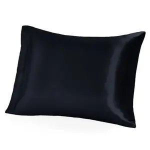 BARE HOME 19 Momme 100% Mulberry Silk Pillowcaseenvelope Closure Black