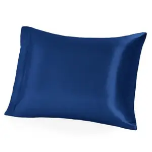BARE HOME 19 Momme 100% Mulberry Silk Pillowcaseenvelope Closure Dark Blue