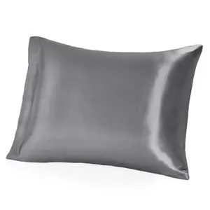BARE HOME 19 Momme 100% Mulberry Silk Pillowcaseenvelope Closure Grey