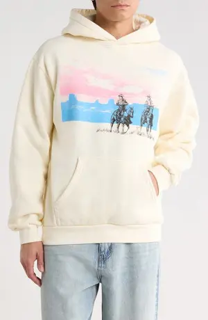 ONE OF THESE DAYS Drifting Fleece Graphic Hoodie - Bone