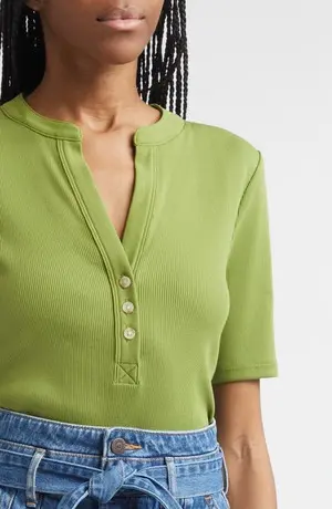 Veronica Beard Reubian Henley T-shirt - Cactus