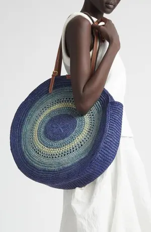 ANYA HINDMARCH Bow Round Raffia Tote
