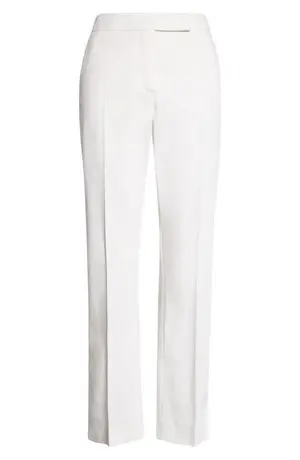 Max Mara Okra Crop Stretch Cotton Straight Leg Pants - Silk