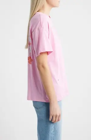 Rip Curl Relaxed Fit Cotton Graphic T-shirt - Soft Pink