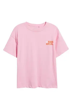 Rip Curl Relaxed Fit Cotton Graphic T-shirt - Soft Pink