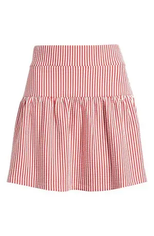 Vineyard Vines Flare Seersucker Miniskirt - Lighthouse Red