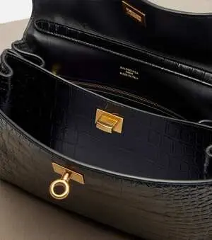 Balenciaga Rodeo Small Croc-effect Leather Tote Bag - Black