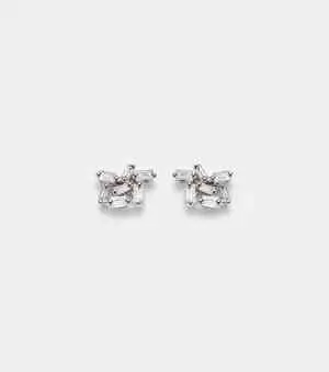 SUZANNE KALAN Classic 18kt White Gold Stud Earrings With Diamonds - Silver