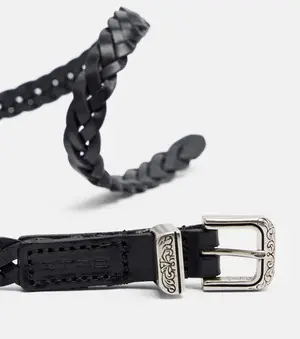 Etro Braided Leather Belt - Black