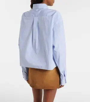 Miu Miu Pinstripe Cropped Cotton Poplin Shirt