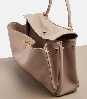 Balenciaga Rodeo Medium Leather Tote Bag - Beige