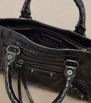Balenciaga Le City Mini Leather Top-handle Bag - Black