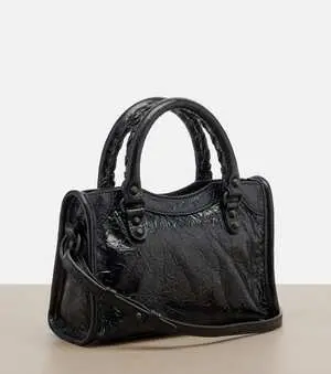 Balenciaga Le City Mini Leather Top-handle Bag - Black