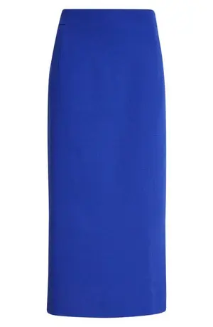 Akris Wool Blend Pencil Skirt - Lapis Blue