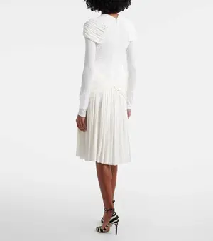 FERRAGAMO Ruched Crepe Jersey Midi Dress