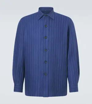 Rubinacci Striped Linen And Wool Shirt