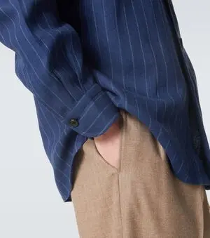 Rubinacci Striped Linen And Wool Shirt