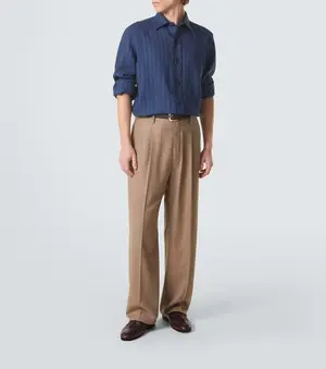 Rubinacci Striped Linen And Wool Shirt