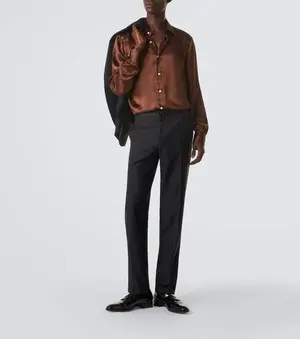 Rubinacci Silk Satin Shirt - Brown
