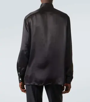 Rubinacci Silk Satin Shirt - Black