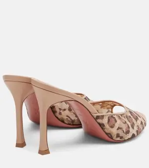 Amina Muaddi Alexa Leopard-print Lace Mules - Beige