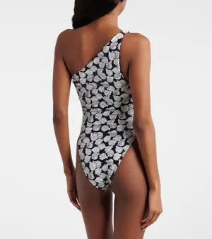 SAME Printed One-shoulder Swimsuit