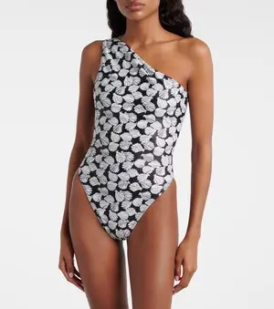 SAME Printed One-shoulder Swimsuit