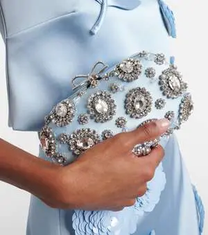 SELF-PORTRAIT Crystal-embellished Clutch