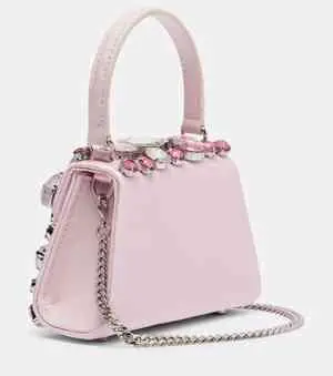 SELF-PORTRAIT Mini Embellished Top-handle Bag - Pink