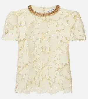 SELF-PORTRAIT Embellished Lace Top