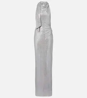 SELF-PORTRAIT Embellished Maxi Dress - Grey
