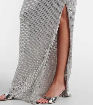 SELF-PORTRAIT Embellished Maxi Dress - Grey