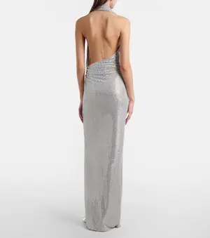 SELF-PORTRAIT Embellished Maxi Dress - Grey