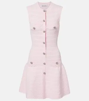 SELF-PORTRAIT Embellished Pointelle Minidress