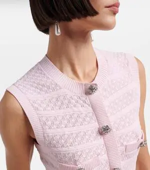SELF-PORTRAIT Embellished Pointelle Minidress