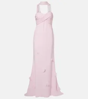 SELF-PORTRAIT Scarf-detail Georgette Gown
