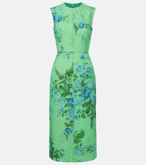Erdem Floral Linen Midi Dress