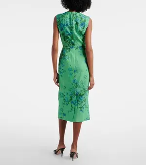Erdem Floral Linen Midi Dress