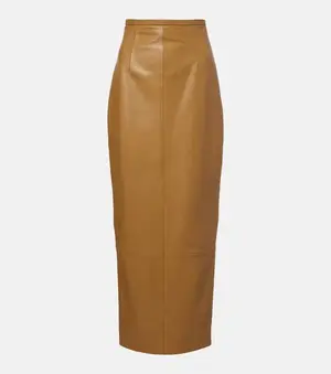 Khaite Winton Leather Maxi Skirt