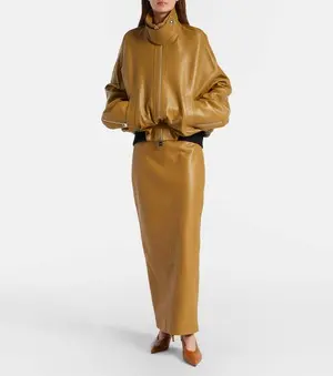 Khaite Winton Leather Maxi Skirt