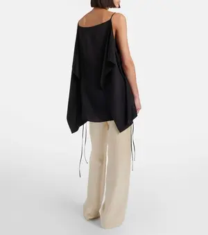 THE ROW Lanuit Silk Satin Straight Pants - White