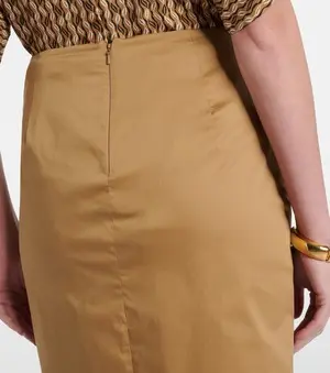 Max Mara Cotton-blend Satin Midi Skirt - Beige