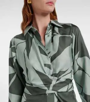 Max Mara Robinia Printed Silk Shirt Dress
